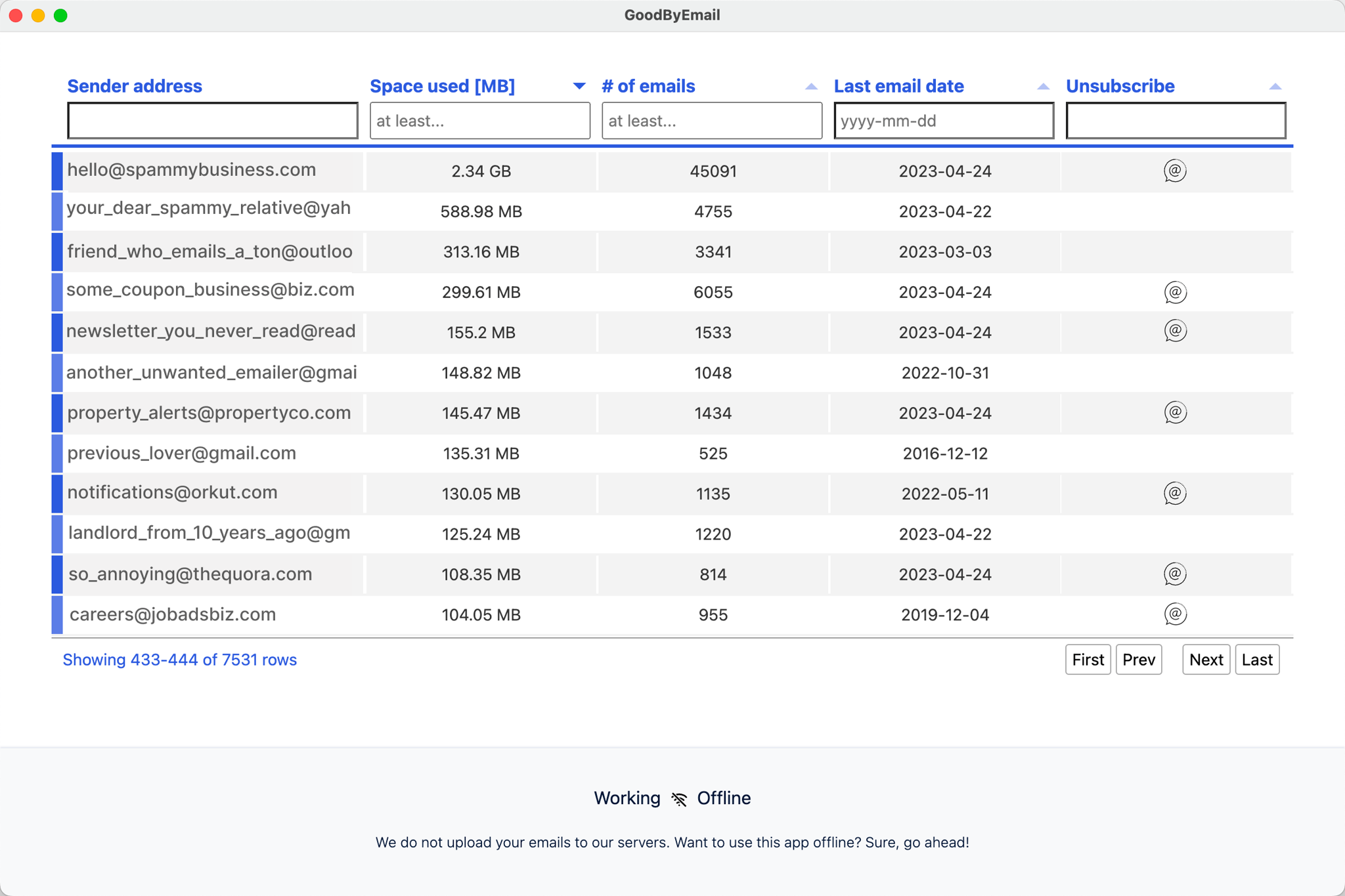 GoodByEmail - Clean up your Gmail storage, privacy-first.